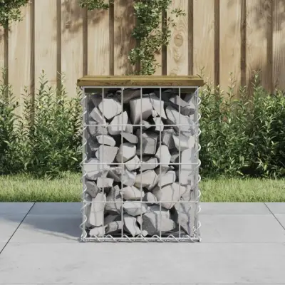 vidaXL impregnált fenyőfa gabion kerti pad 33 x 31 x 42 cm - Kerti ...